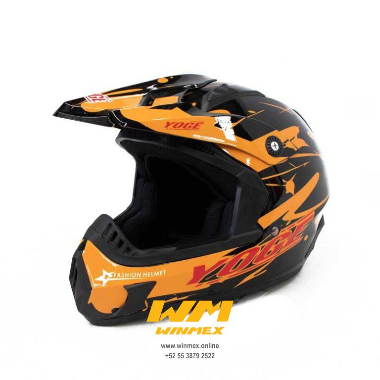 CROSS DOBLE CERTIFICACION NEGRO/NARANJA CASCO CROSS YOGE TALLA L - Winmex