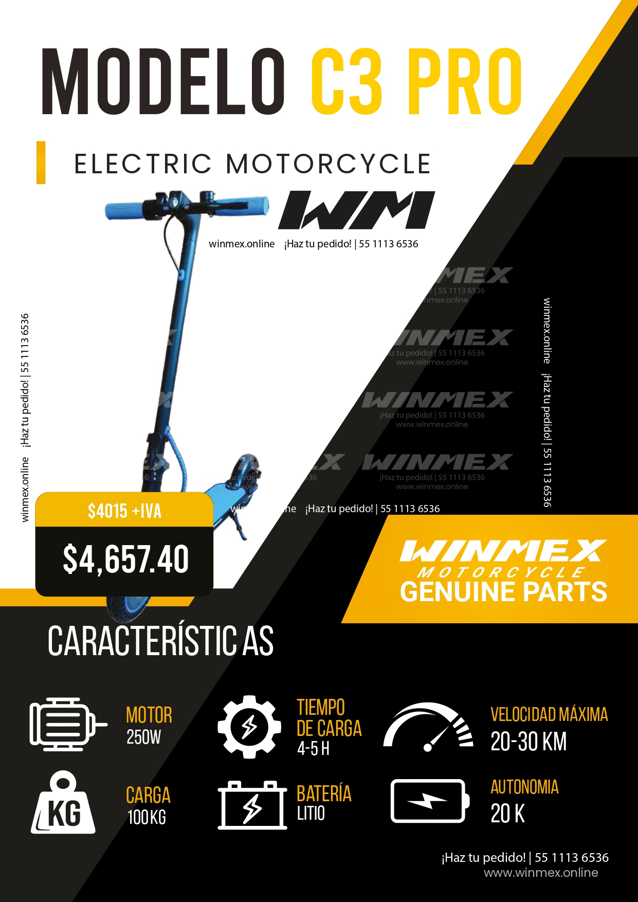 Patín Eléctrico Bluetooth C3 - Winmex Satelite